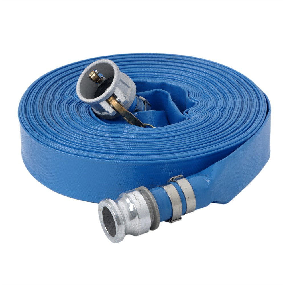 1-1/2" x 100 FT PVC Irrigation Discharge Hose W/Aluminum Connectors Fo ...