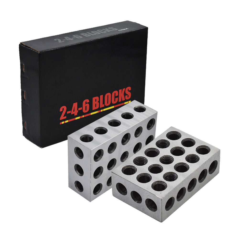2-4-6 Blocks 23 Holes Matched Pair Machinist 246 Jig Ultra Precision ...
