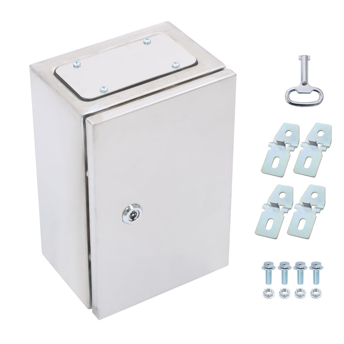 12x8x6" Stainless Steel Electrical Enclosure NEMA 4X Junction Box Wall ...