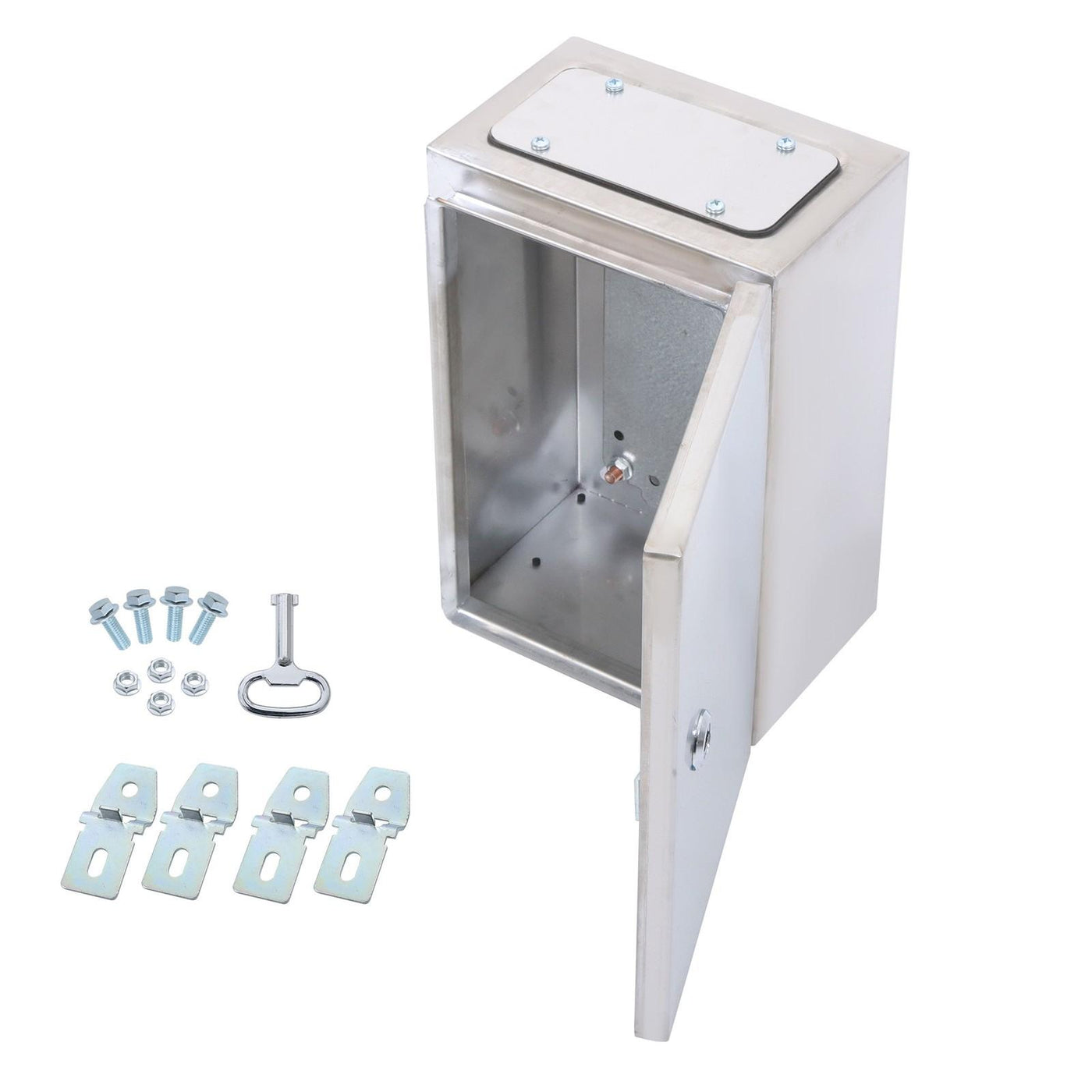 12x8x6" Stainless Steel Electrical Enclosure NEMA 4X Junction Box Wall ...