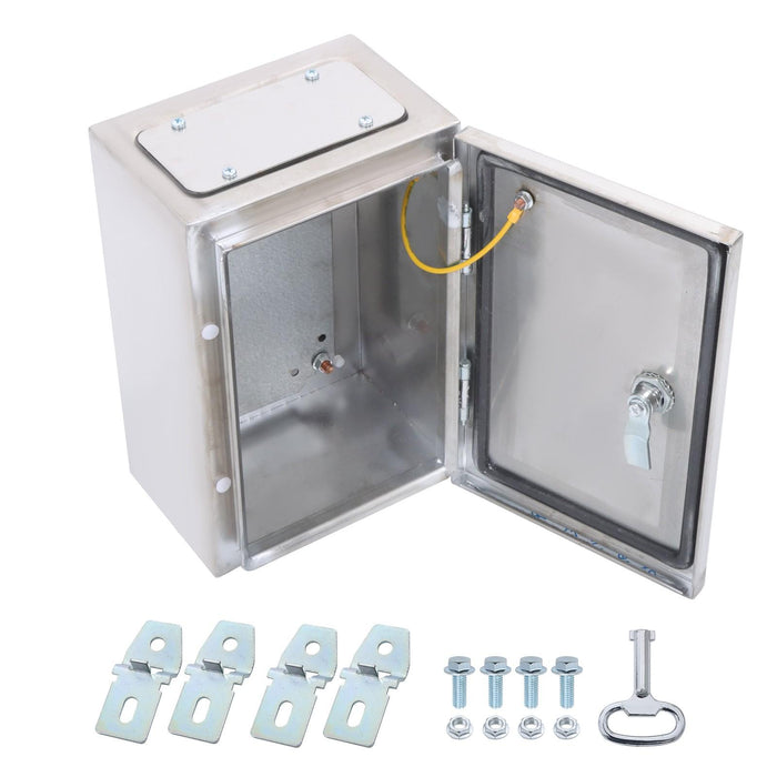 12x8x6" Stainless Steel Electrical Enclosure NEMA 4X Junction Box Wall ...